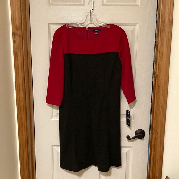 Ralph Lauren Chaps | Dresses | Nwt Chaps Red And Black Block Dress ...